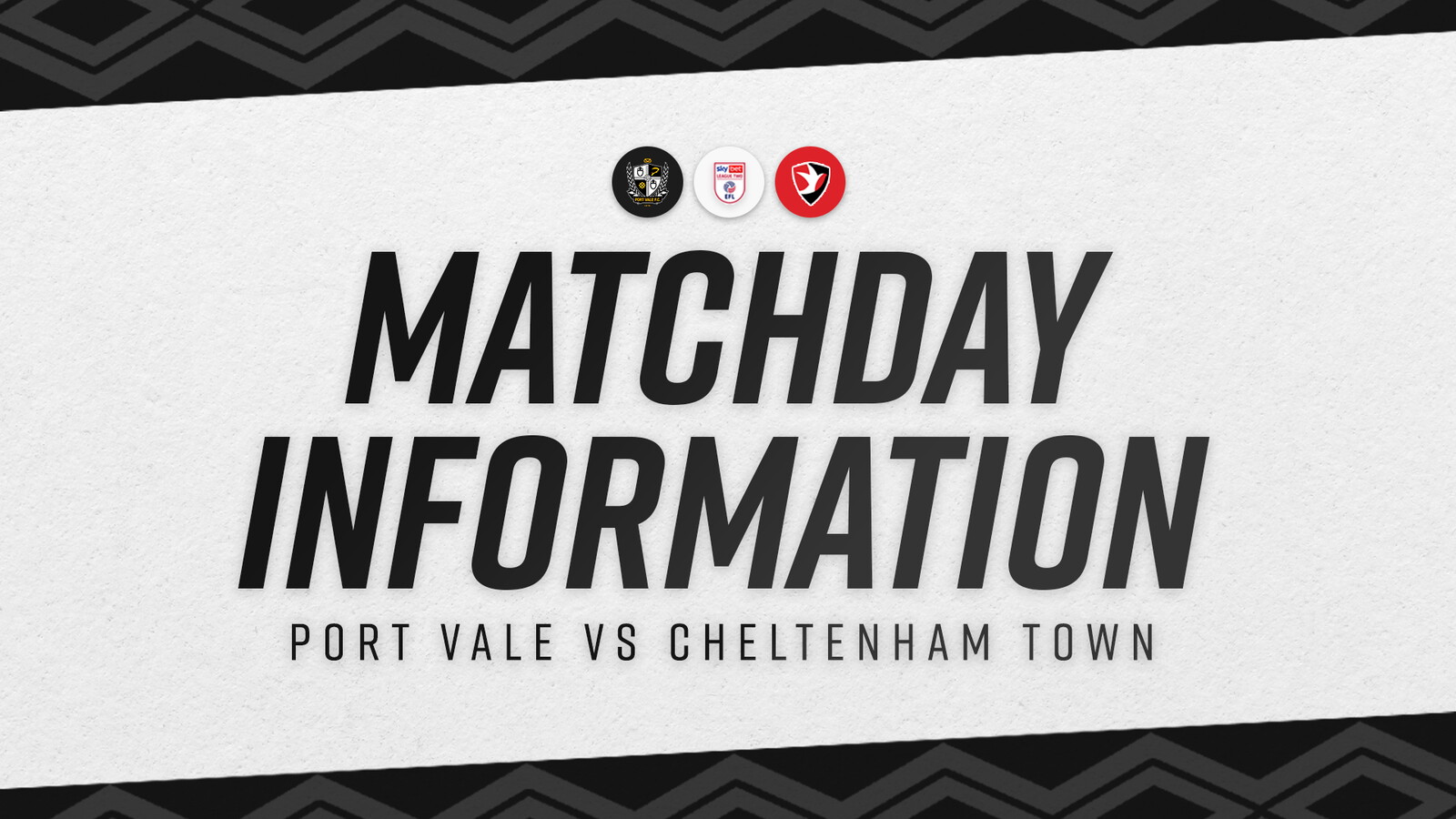 Matchday Information | Port Vale vs Cheltenham Town | Port Vale FC