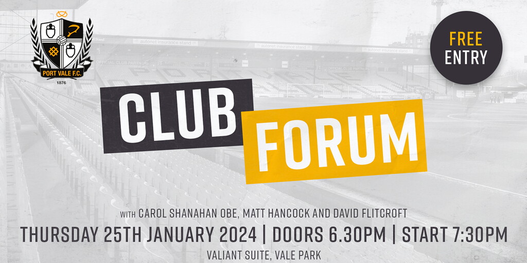 Club to hold first forum of 2024 | Port Vale FC